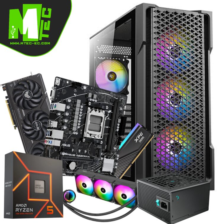 Mtec Pc Gaming Alfa Gold R5-7600X 16GB 500GB RX 7600 XT | MTEC